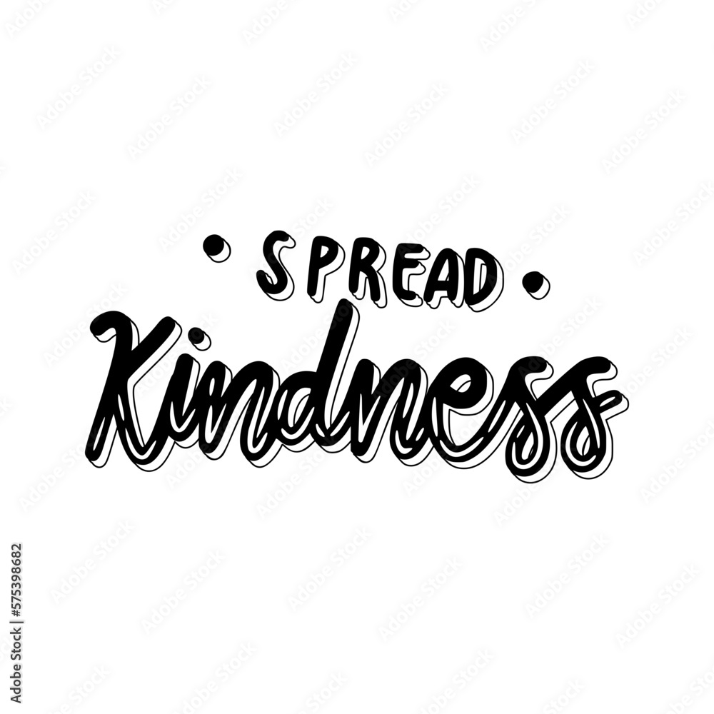 Spread Kindness Sticker. Motivation Word Lettering Stickers Stock ...