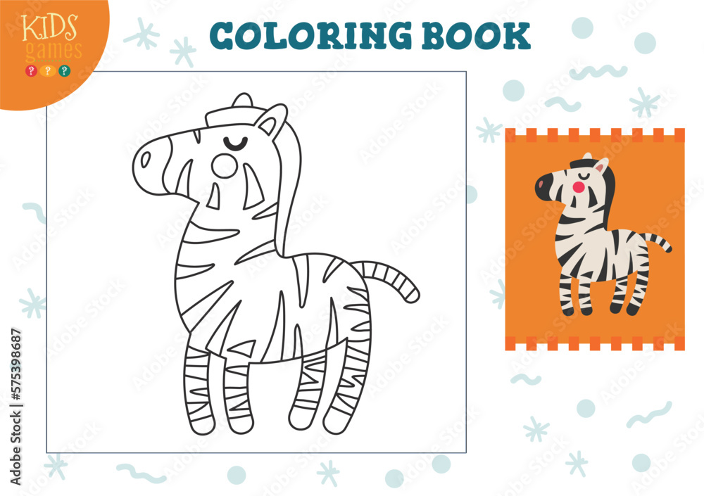 Coloring book vector illustration. Mini game for preschool and school ...