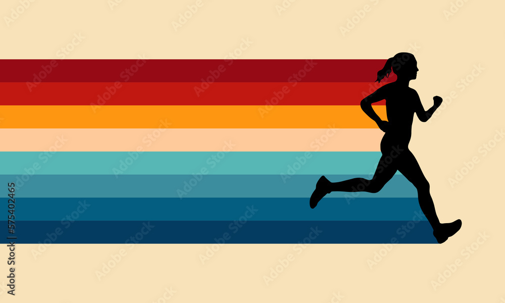 Sprinting Woman Vector Silhouette Sprint Fast Run Runner Starts