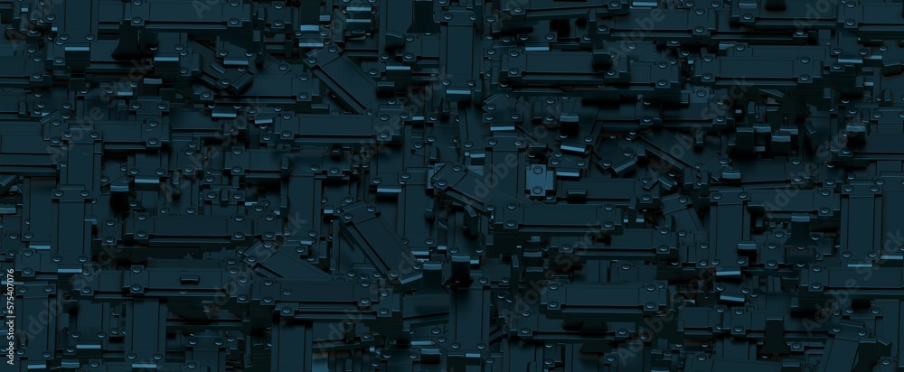 Metal details with rivets chaotically scattered background. Industrial ...