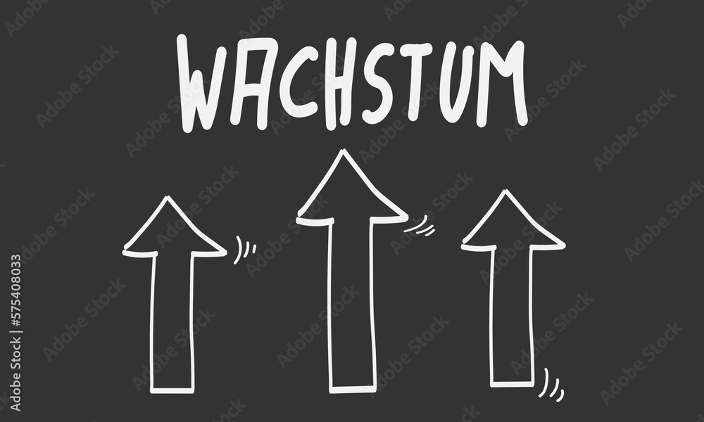 Wachstum Text Kreide Tafel Hintergrund Skizze Pfeil Zeichnung Stock ...