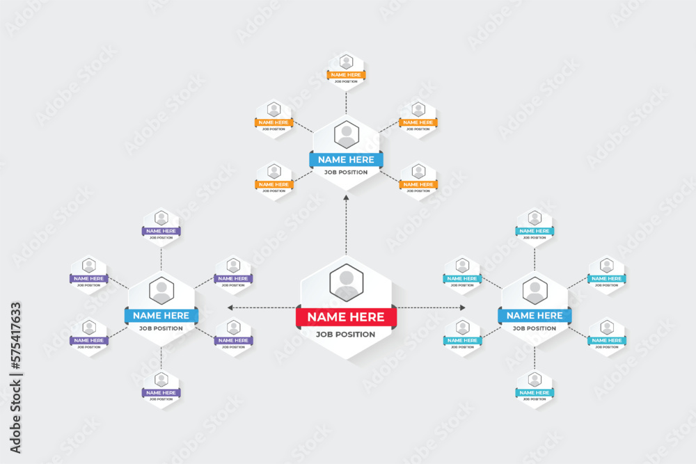 Job position and office management chart infographic vector with ...