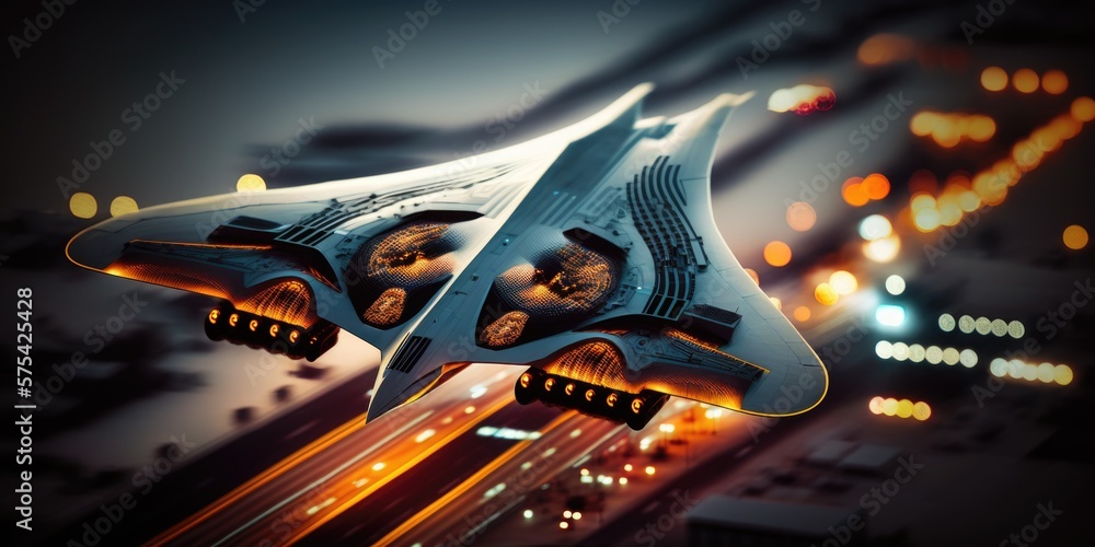 Futuristic passenger jet with blended wing body, BWB, Monowing in ...