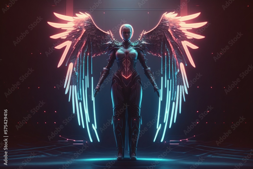 guardian angel full body futuristic AI body suit created with ...