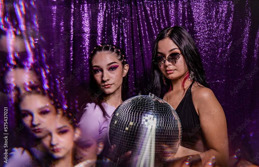 euphoria inspired editorial photo shoot glitter background purple black ...