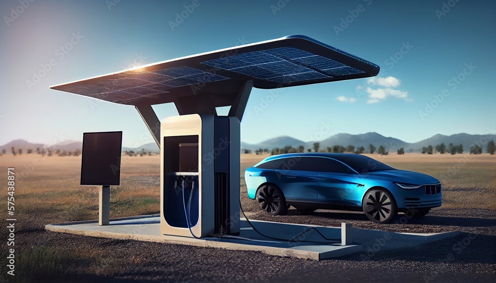 Autonomous charging station with solar panels for charging electric ...