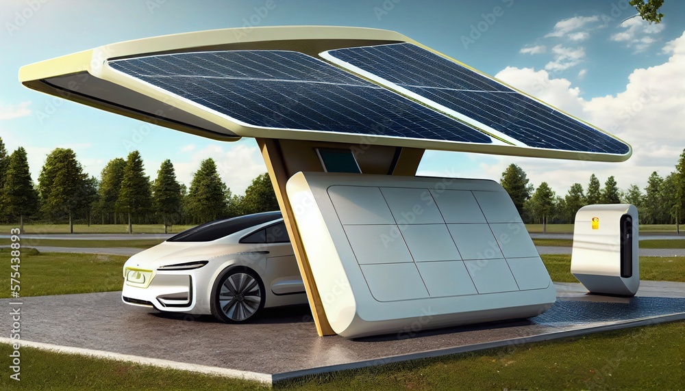 Autonomous charging station with solar panels for charging electric ...