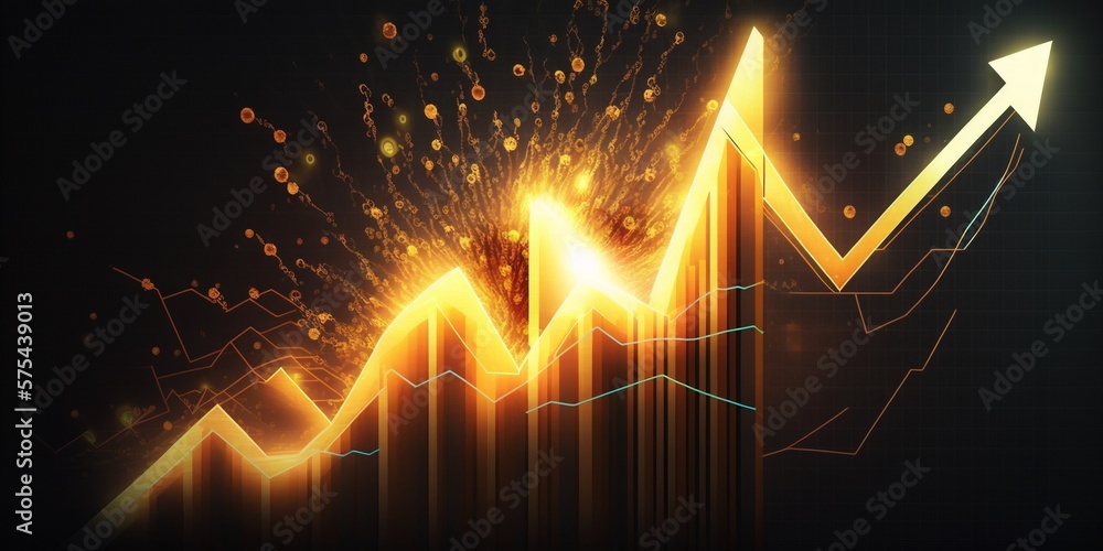 Abstract Financial Growth Chart Background with Arrow and Explosive ...