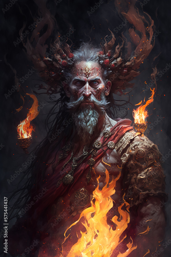 Portrait of Swarog, swarozyc slavic god of fire and blacksmithing ...