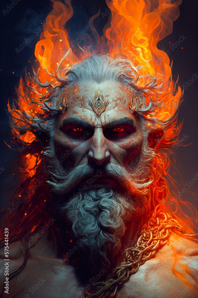 Portrait of Swarog, swarozyc slavic god of fire and blacksmithing ...