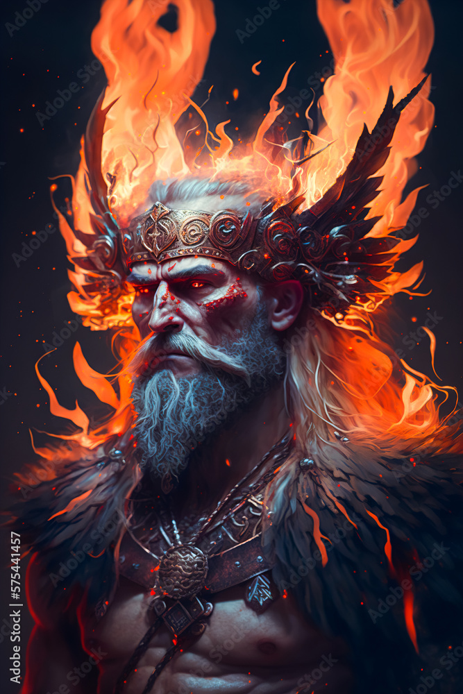 Portrait of Swarog, swarozyc slavic god of fire and blacksmithing ...