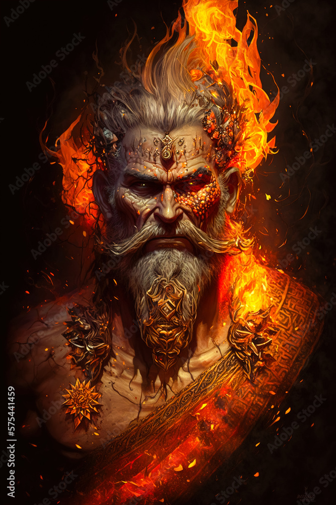 Portrait of Swarog, swarozyc slavic god of fire and blacksmithing ...
