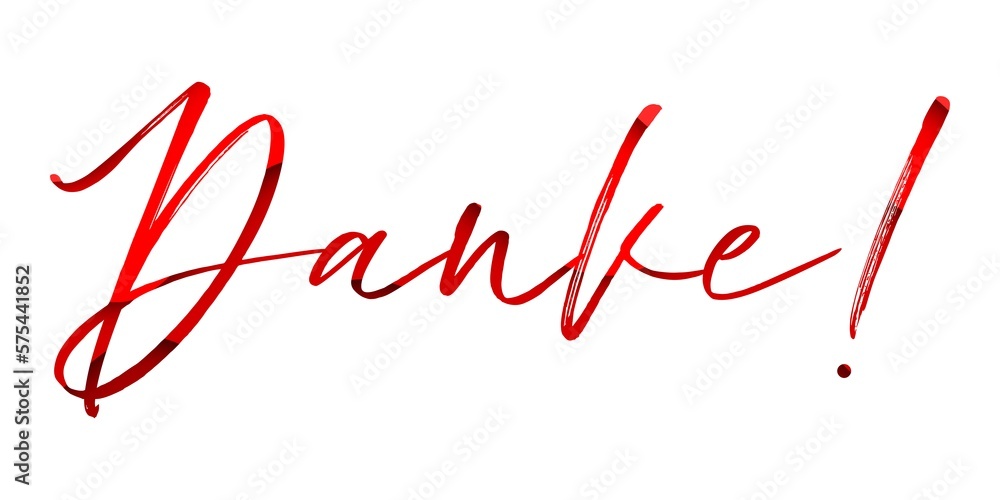 Danke Modern calligraphy. Hand drawn lettering danke isolated on the ...