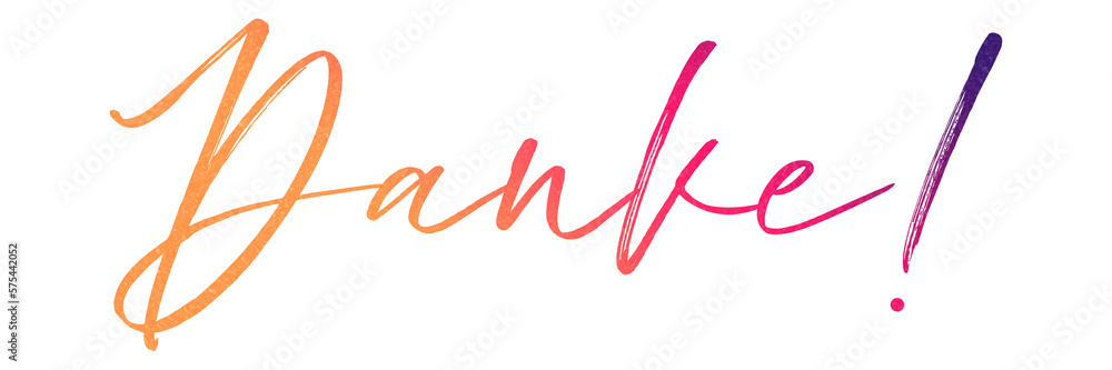 Danke Modern calligraphy. Hand drawn lettering danke isolated on the ...