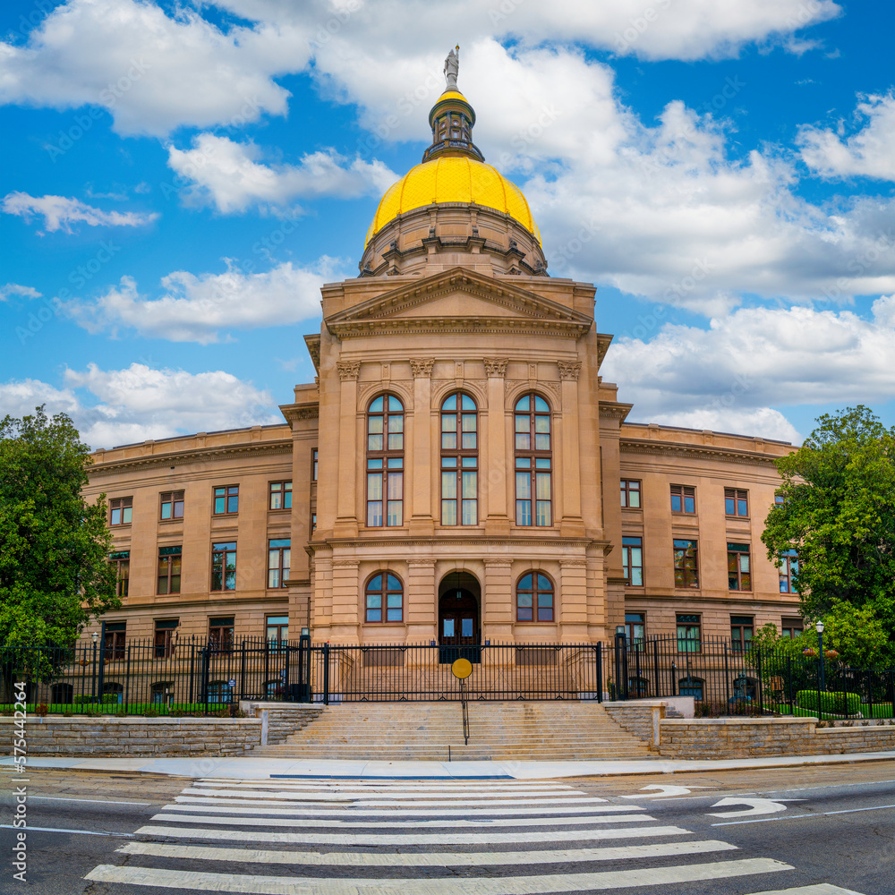 Historic Georgia State Capitol Building with Golden Dome on a day with ...
