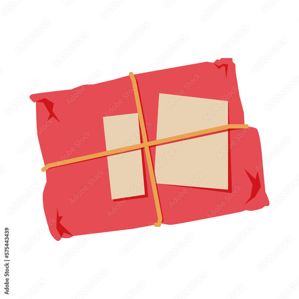 Kraft paper, cardboard parcel on a white background. Vector ...
