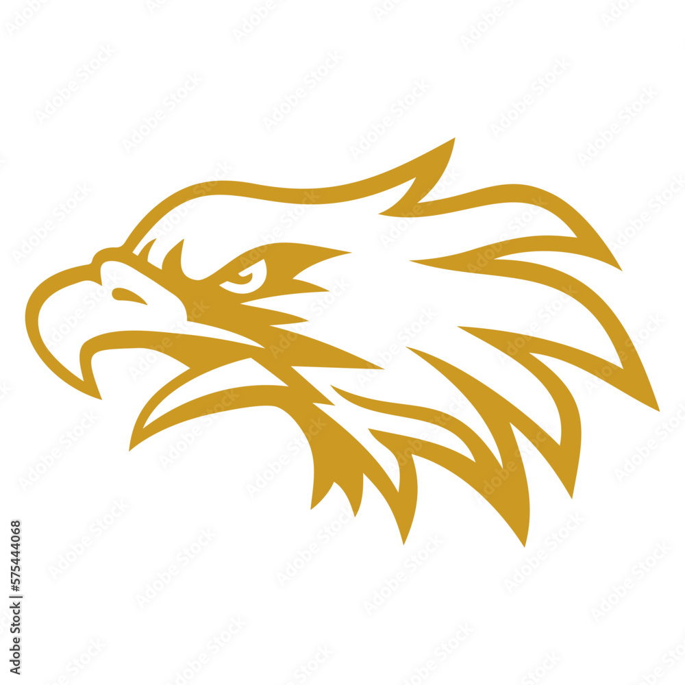 Gold Eagle Golden Hawk Falcon Logo Design Vector Art Stock Vector ...