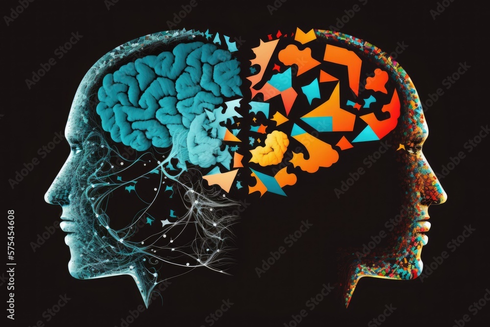 Integrating right and left brain processes, Concept of brain activity ...