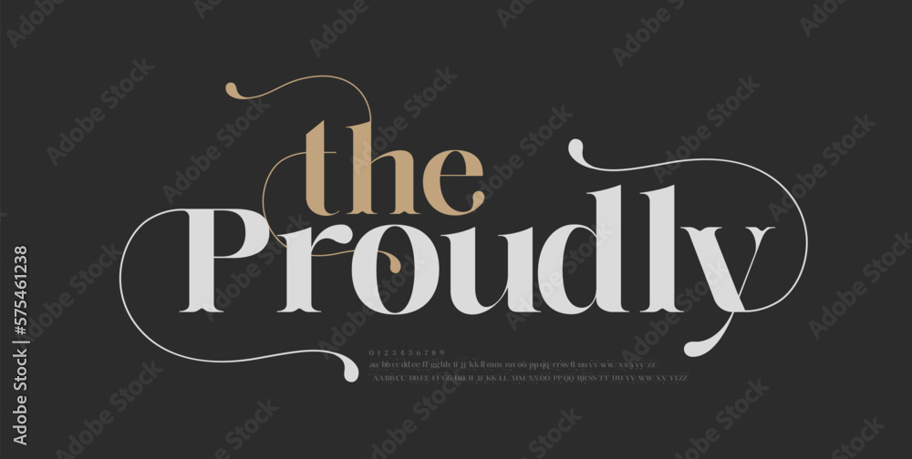 Elegant alphabet letters font and number. Typography Luxury classic ...