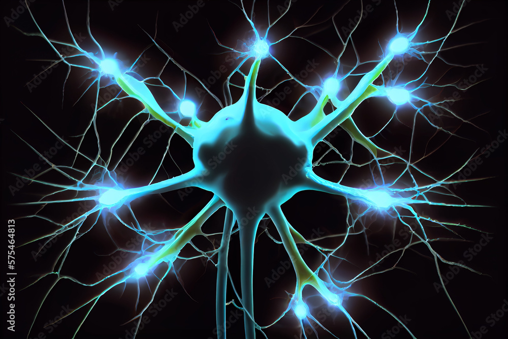 Human brain neurons activity impulse and anatomy. Stock Illustration ...