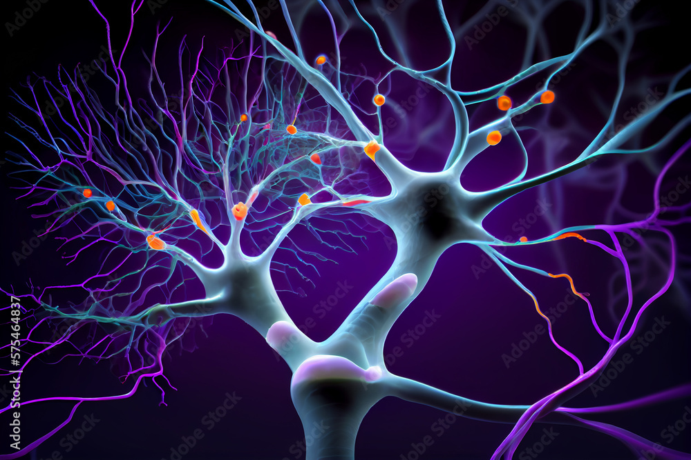 Human brain neurons activity impulse and anatomy Stock Illustration ...