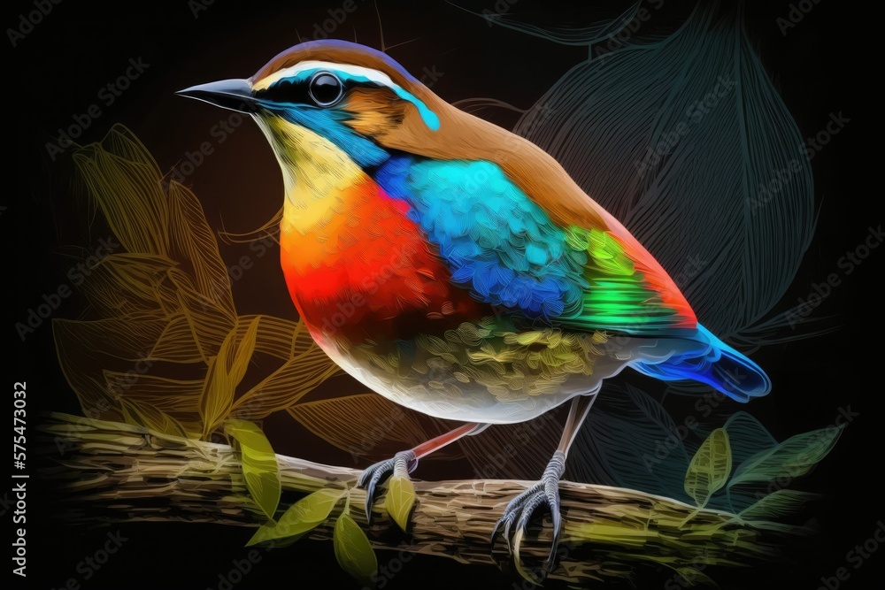 The Blue winged Pitta (Pitta moluccensis) is a vibrant and beautiful ...