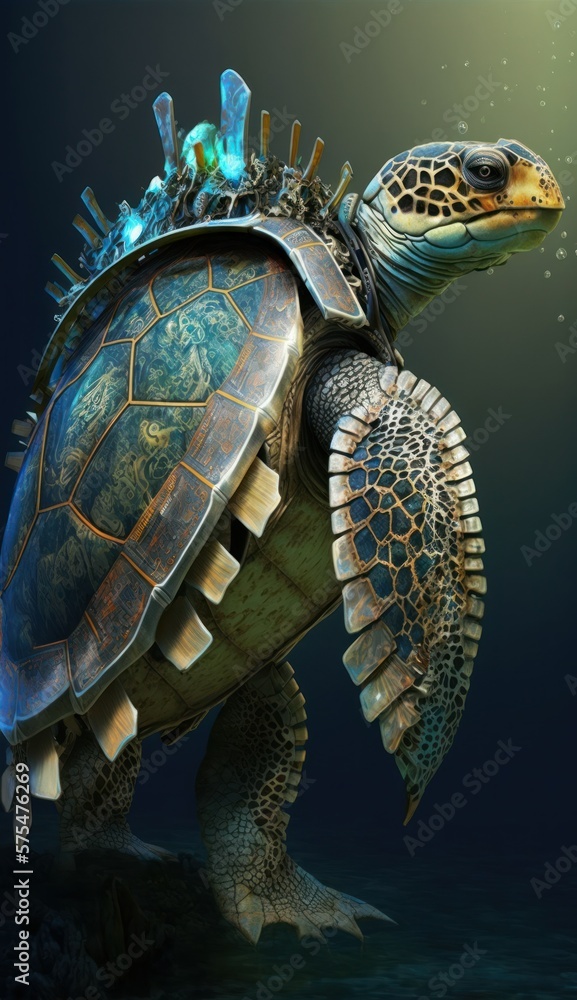 Stylish Futuristic Animal sea turtle Combat Armor: A Cute and Cool ...