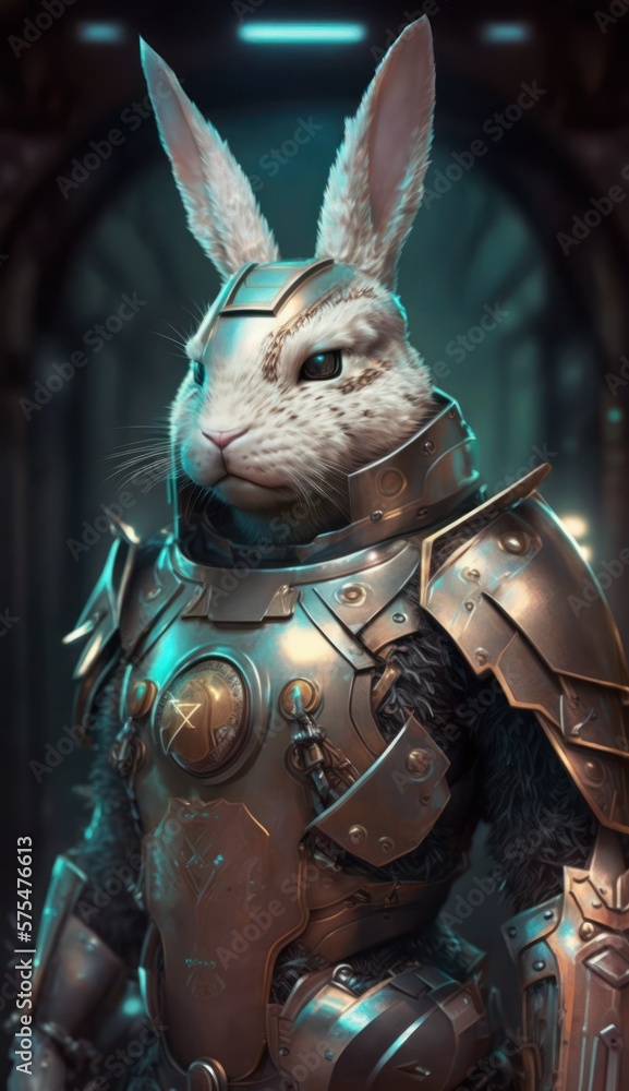 Stylish Futuristic Animal bunny Combat Armor: A Cute and Cool Designer ...