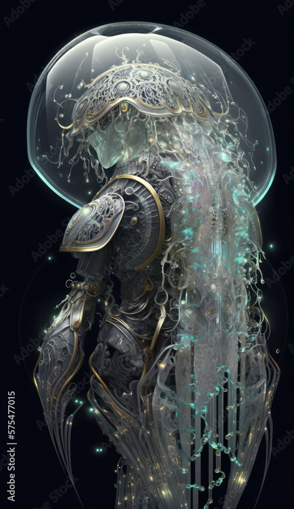 Stylish Futuristic Animal Jellyfish Combat Armor: A Cute and Cool ...