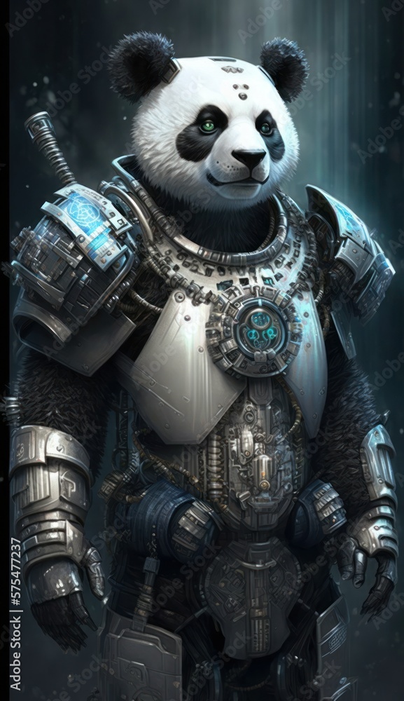 Stylish Futuristic Animal Panda Combat Armor: A Cute and Cool Designer ...