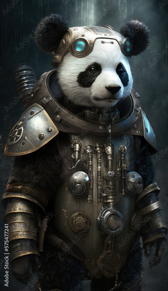 Stylish Futuristic Animal Panda Combat Armor: A Cute and Cool Designer ...