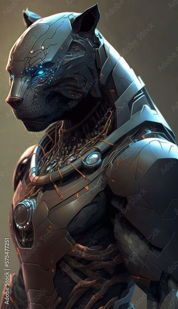 Stylish Futuristic Animal Panther Combat Armor: A Cute and Cool ...
