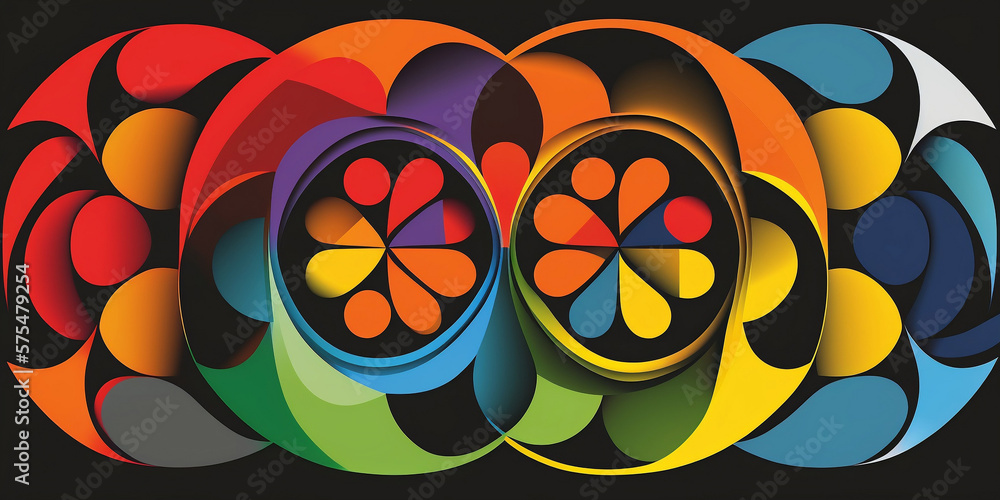 abstract design featuring a series of interconnected, circular shapes ...