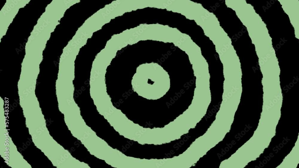 Looped 4K animated video. Divergent circles of different colors. Hand ...