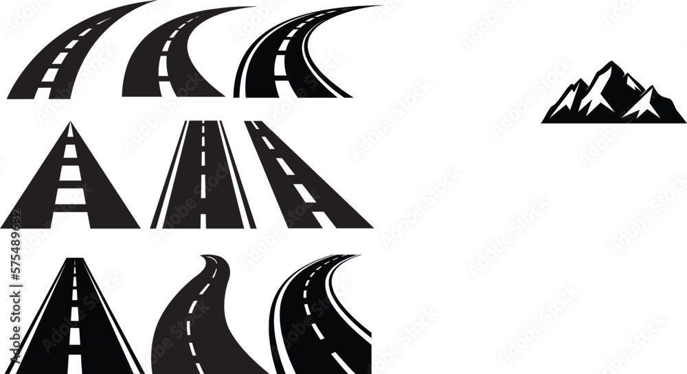 Road icon, highway, roadway, path icon, logo design vector 2023 Stock ...