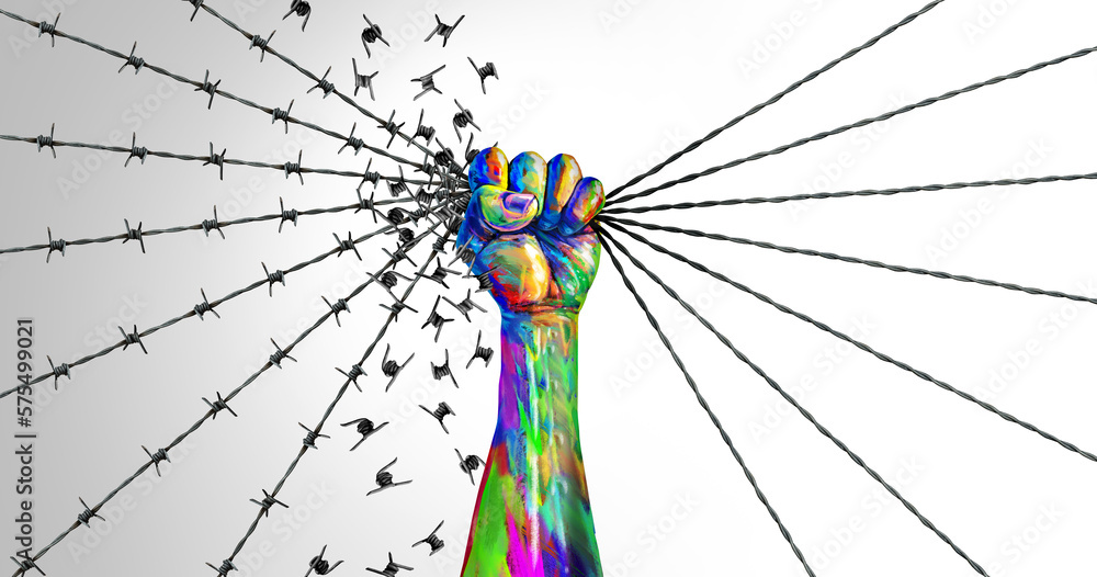 Social liberation and justice or freedom symbol as a fist of diversity ...