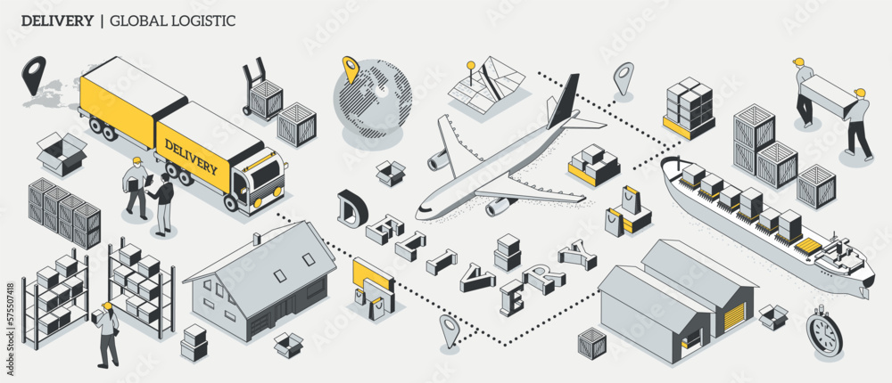 International logistic company worldwide operations with cargo ...