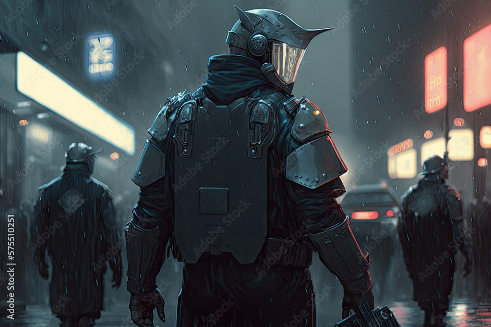 1Cyberpunk Gothic: A futuristic police force in riot gear.Modern Film ...