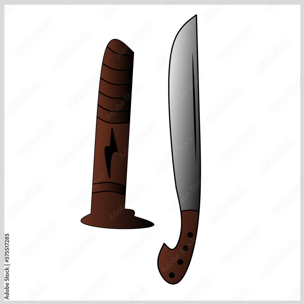 Golok, Iconic Traditional Weapon from Jakarta, Indonesia. Vector ...