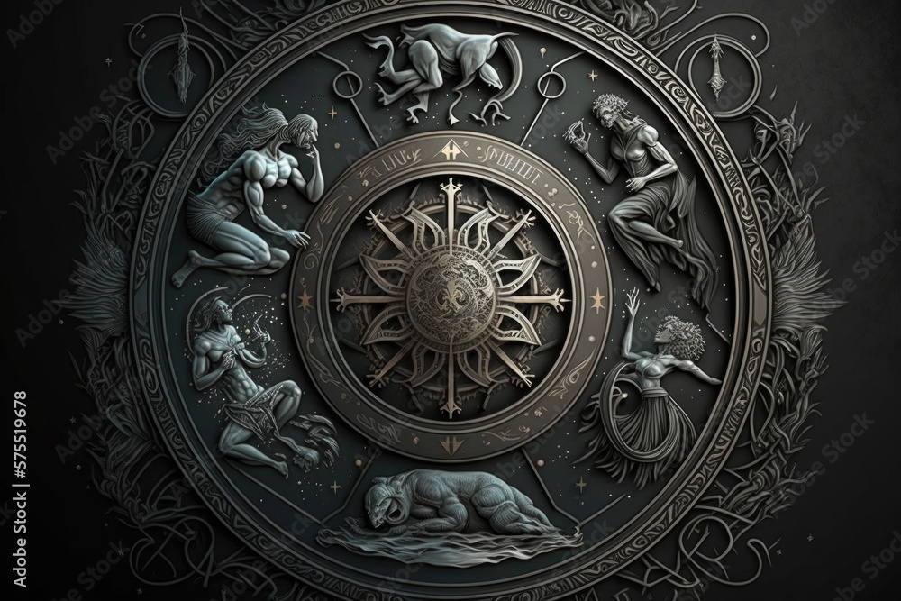 Gothic zodiac symbols art is a style that blends the dark and ...
