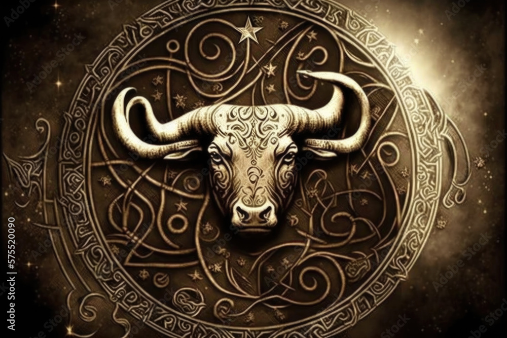 Taurus zodiac symbol art is often depicted as a stylized bull's ...