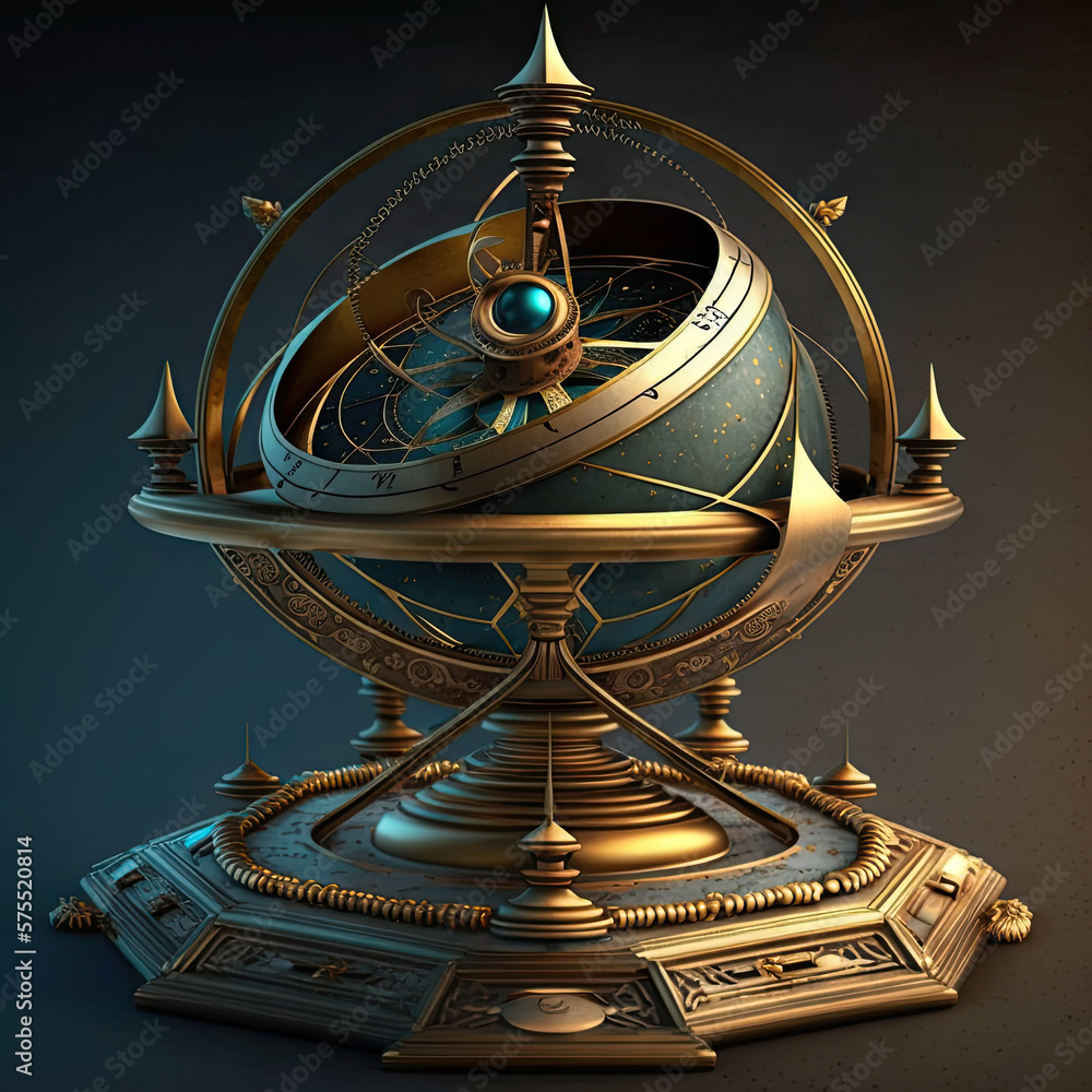ภาพประกอบสต็อก My magical ancient greek orrery!My compass!My bronze ...
