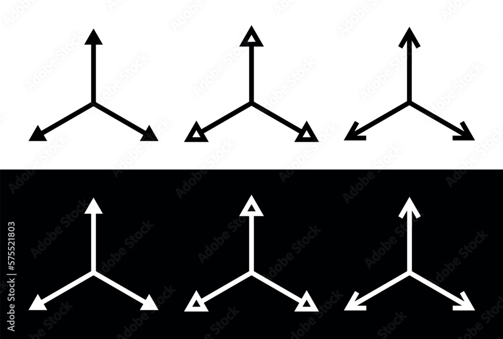 Graph icon. XYZ coordinate system with direction arrows. Symbol of ...