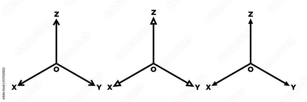 Graph Icon Xyz Coordinate System With Direction Arrows Symbol Of Mathematics Geometry