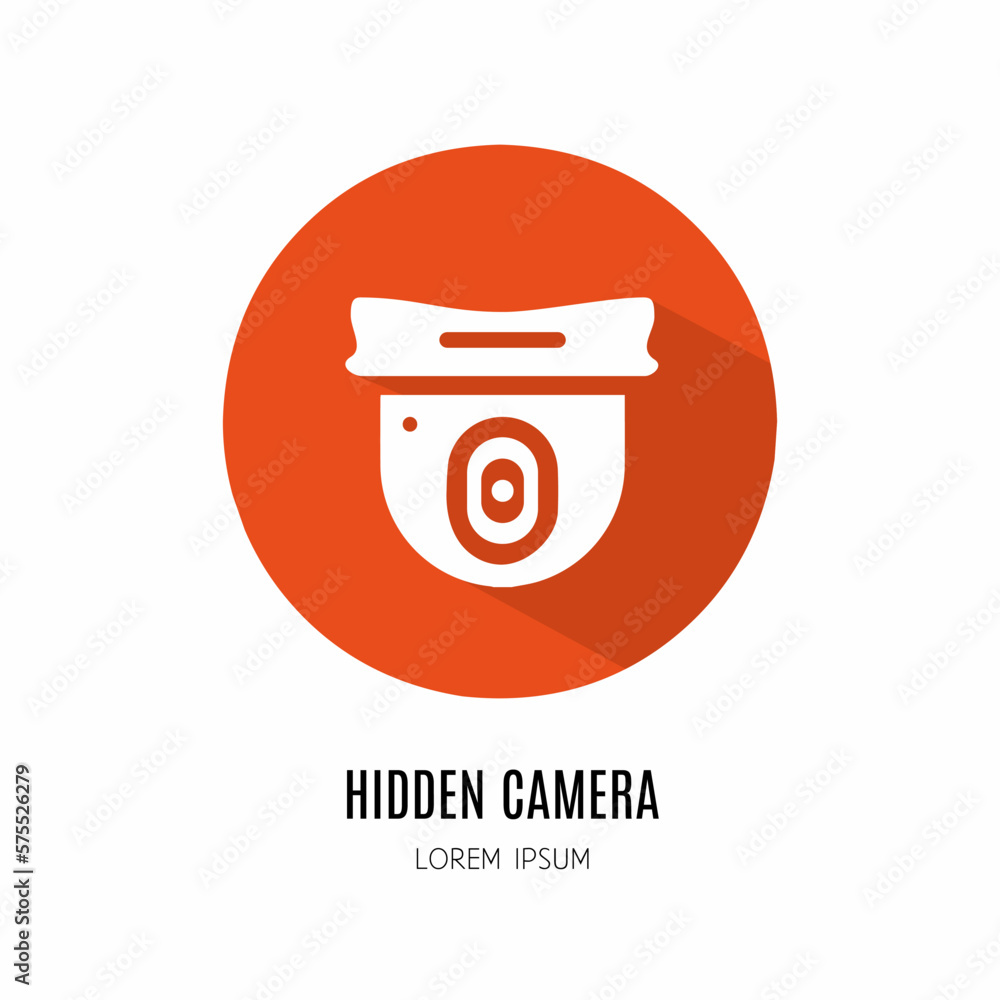 Hidden camera logo. Illustration of hidden camera in flat. Stock vector ...