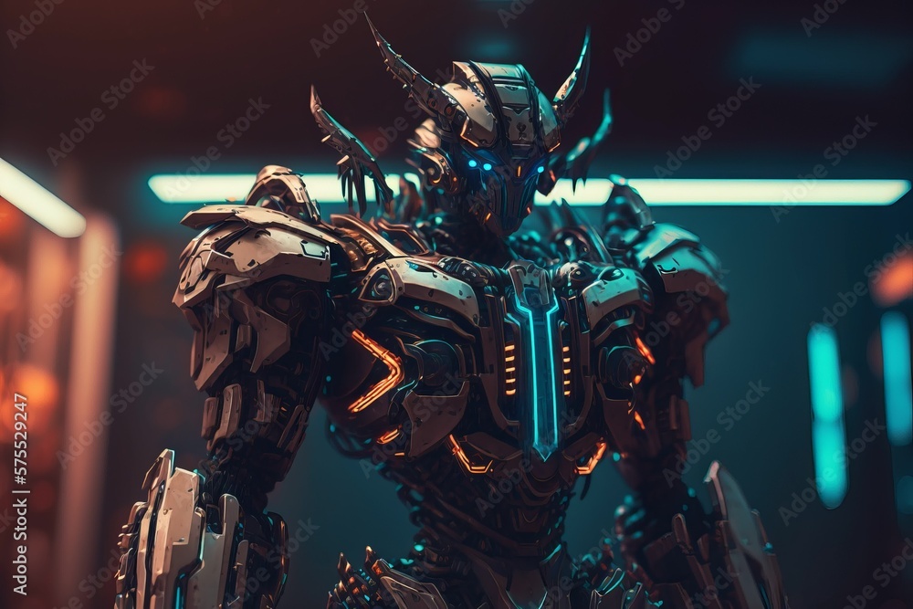 Robots that are made of metal and feature neon accents are becoming ...