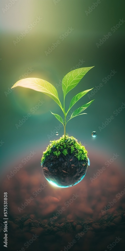 green nature social media background concept for earth day with plant ...