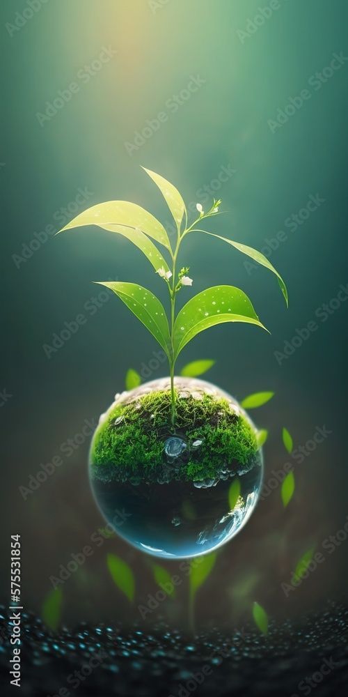 green nature social media background concept for earth day with plant ...