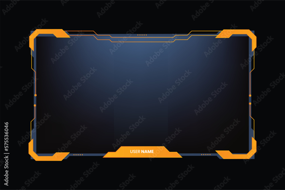 Stylish broadcast gaming overlay design with abstract digital shapes ...