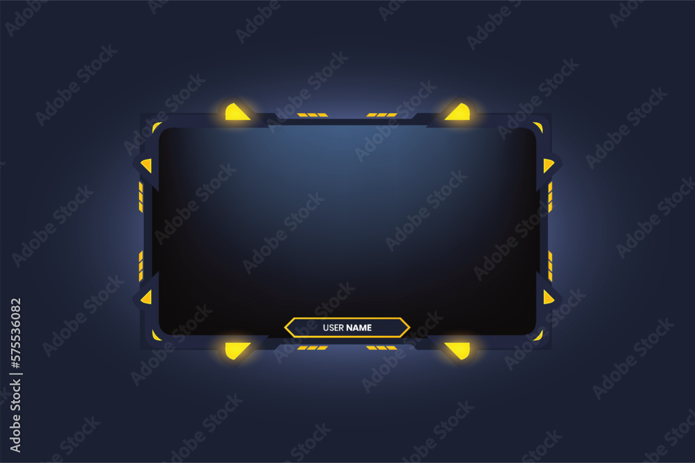 Live Streaming Overlay Design For Gamers With Dark Screen Panels Futuristic Stream Overlay